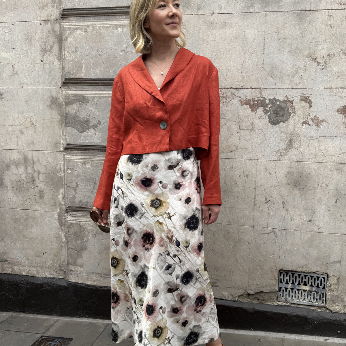 Jiva Linen Catherine Crop Jacket - Sienna – Jiva Clothing